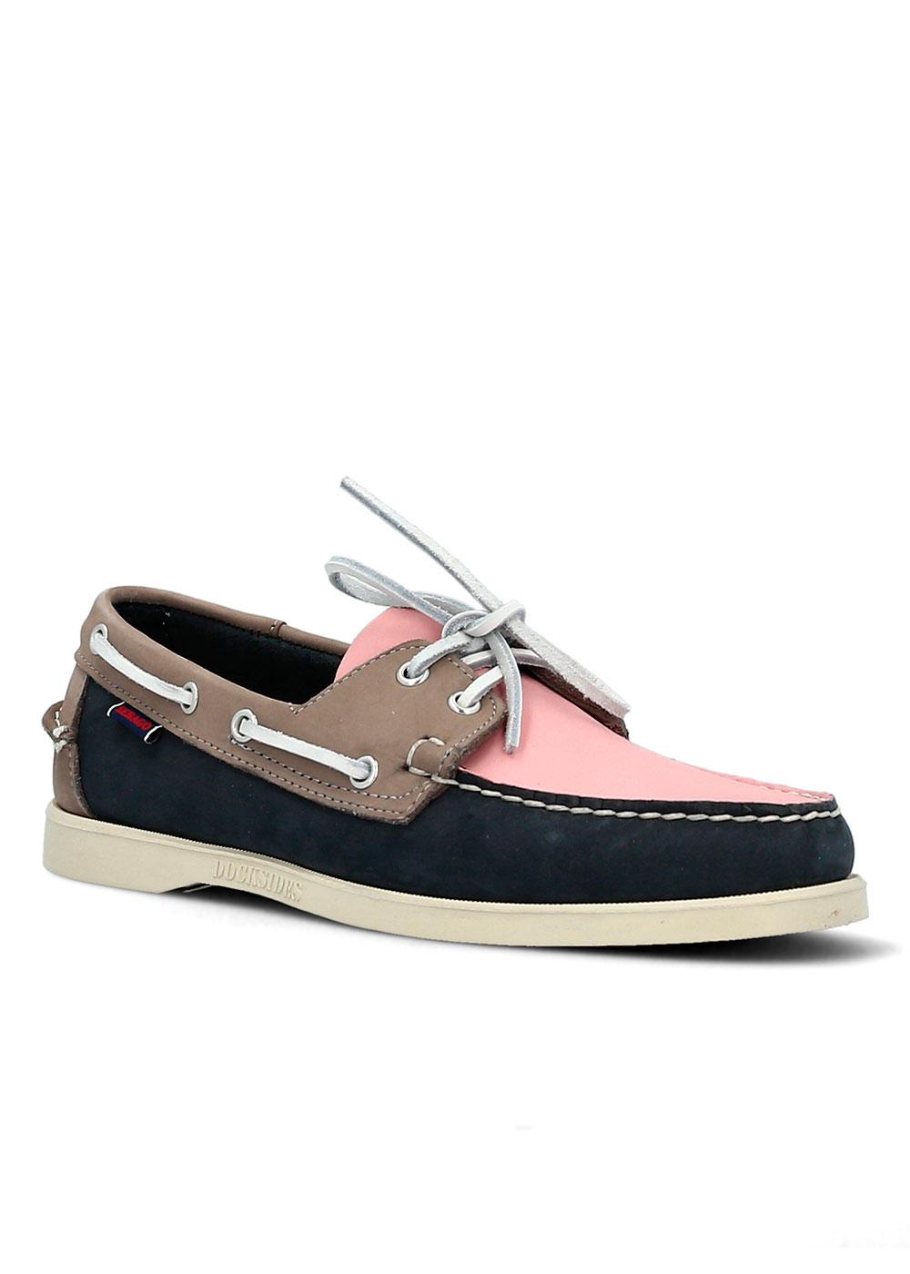 Sebago PORTLAND ARCHIVE SUEDE BLEU LT GREY PINK Manfield
