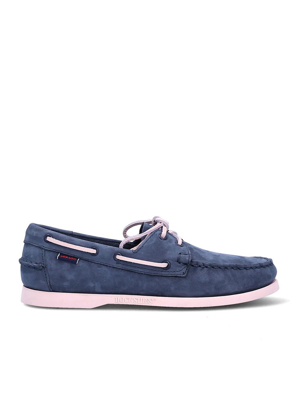 Sebago DOCKSIDE PORTLAND NUBUCK BLUE NAVY BABY PINK Sebago